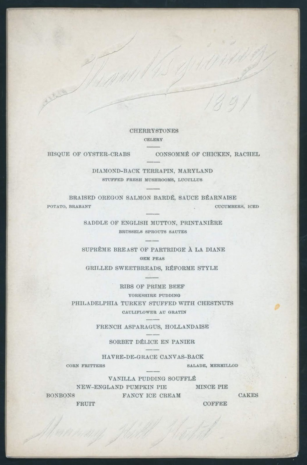 38 Vintage Thanksgiving Menus From the Late 19th Century ~ Vintage Everyday