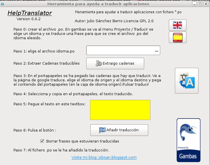 Gambas Mis Programas y el Softwarelibre: Helptranslator: Herramienta ...