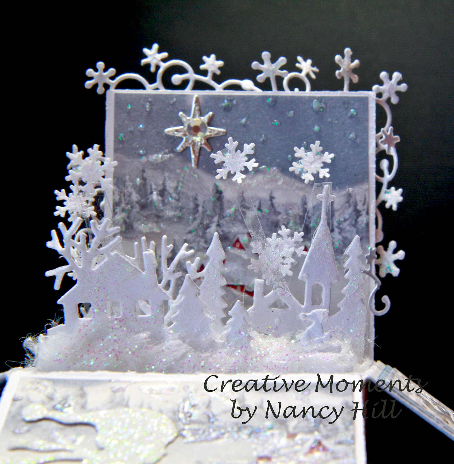 Creative Moments by Nancy Hill: Winter Pop Up card with Snowflakes