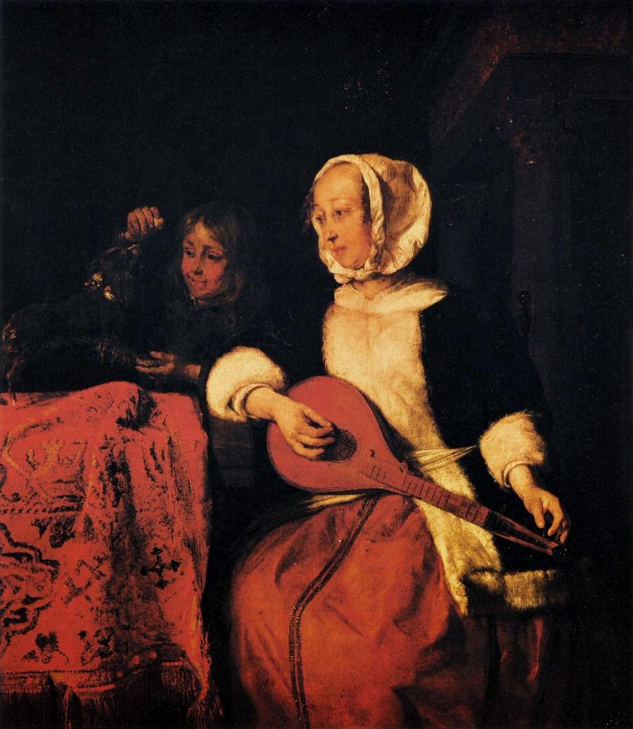 TICMUSart: Woman Playing a Mandolin - Gabriel Metsu (1660-1665)