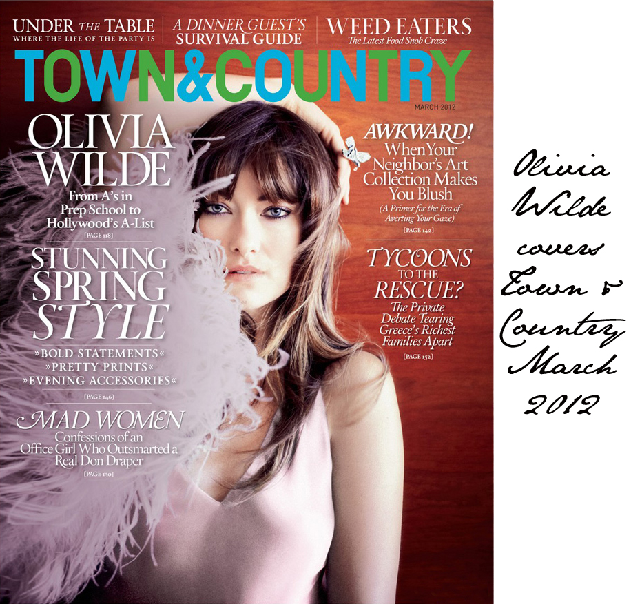 Olivia Wilde covers Town & Country March 2012 - Emily Jane Johnston