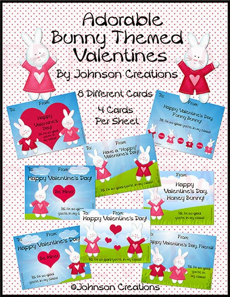 Johnson Creations: Adorable Bunny Themed Valentines