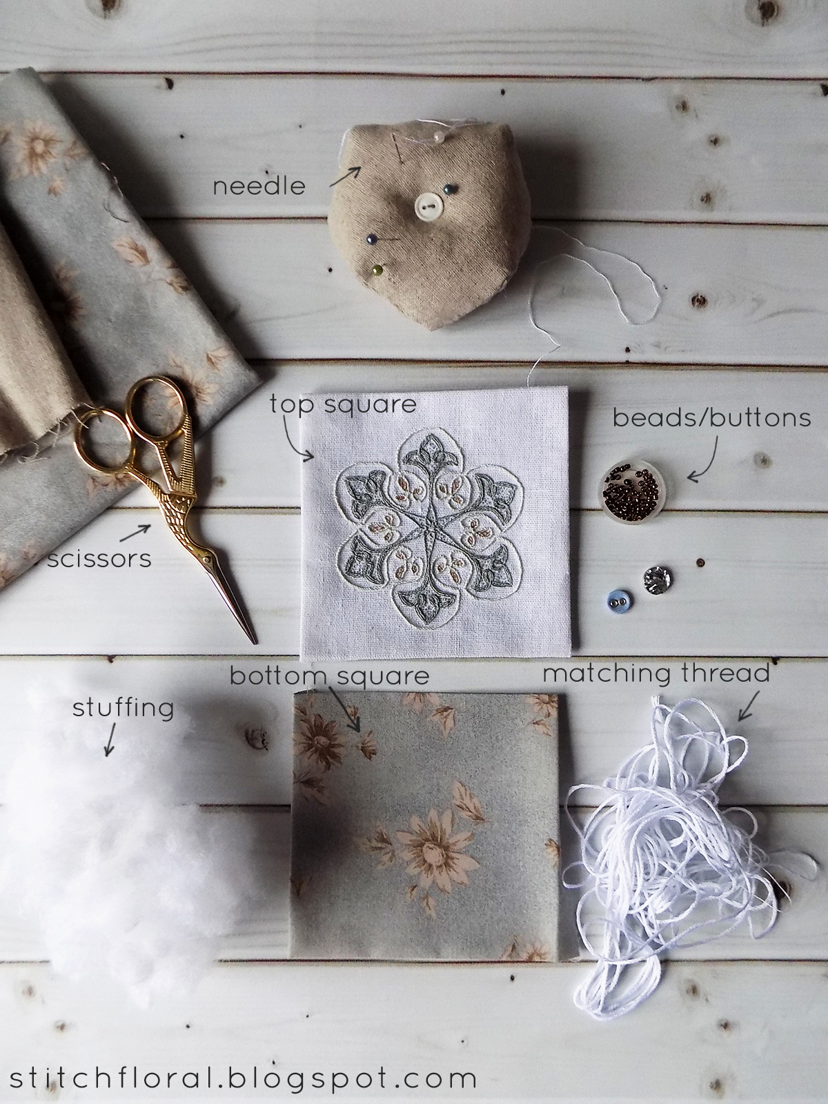 DIY Biscornu tutorial - Stitch Floral