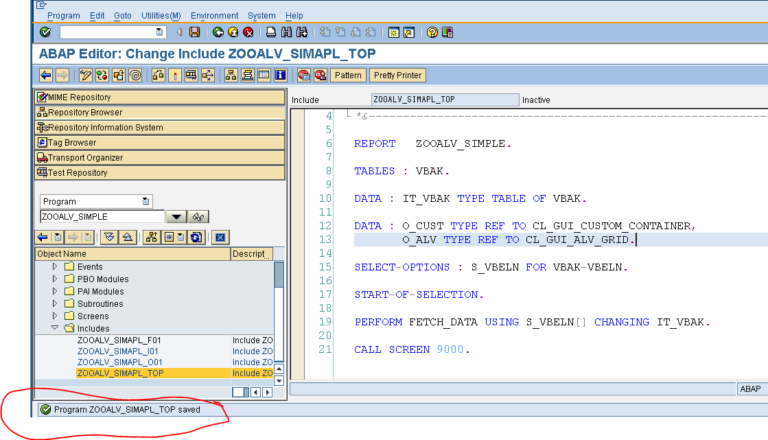 SAP TECH: Basic OO-ALV Report ( SE80 )