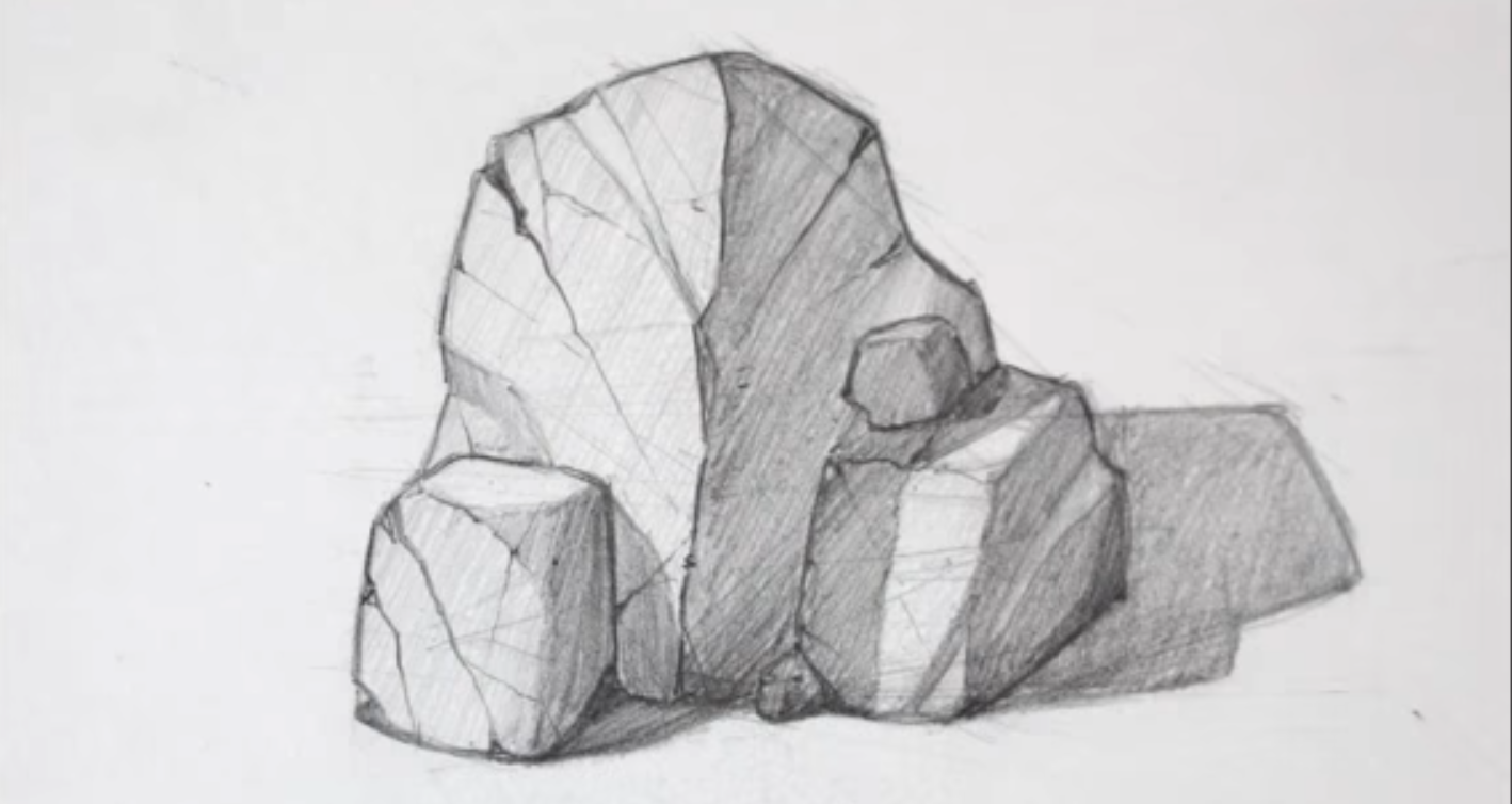 How to Draw Rocks - Basic Shapes by MiltonCor
