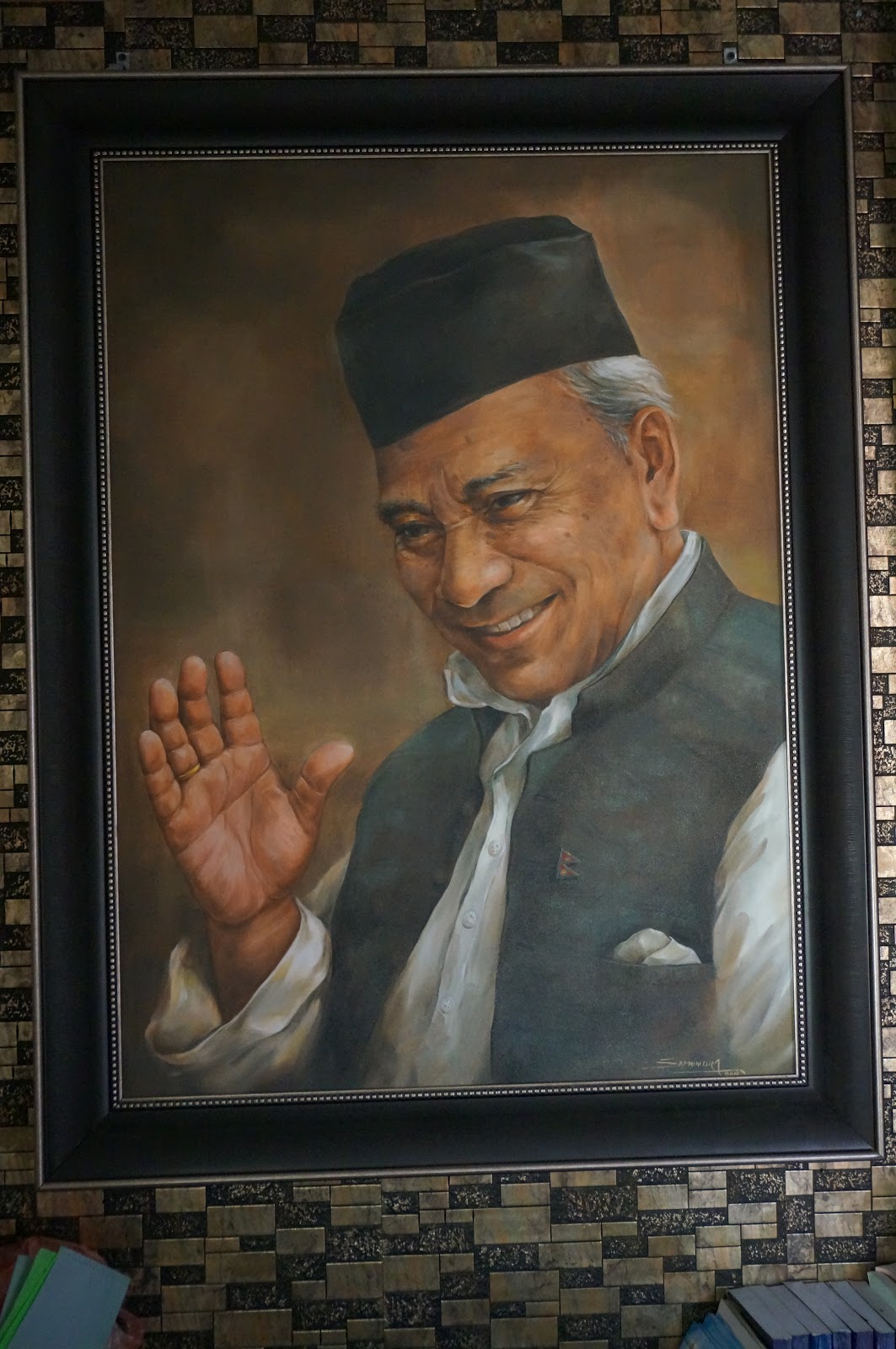 नेपाली काँग्रेस काठमाडौँ : Beautiful Painting of Bir Ganesh Man Singh