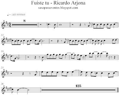 Partitura de Fuiste tu de Ricardo Arjona (Fragmento) - Partituras y ...