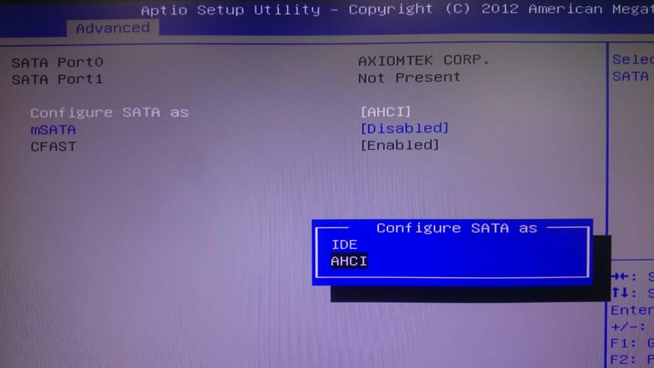 Brandon's IoT Note: BIOS IDE/AHCI mode effect system reboot 硬碟設定造成系統一直重開機