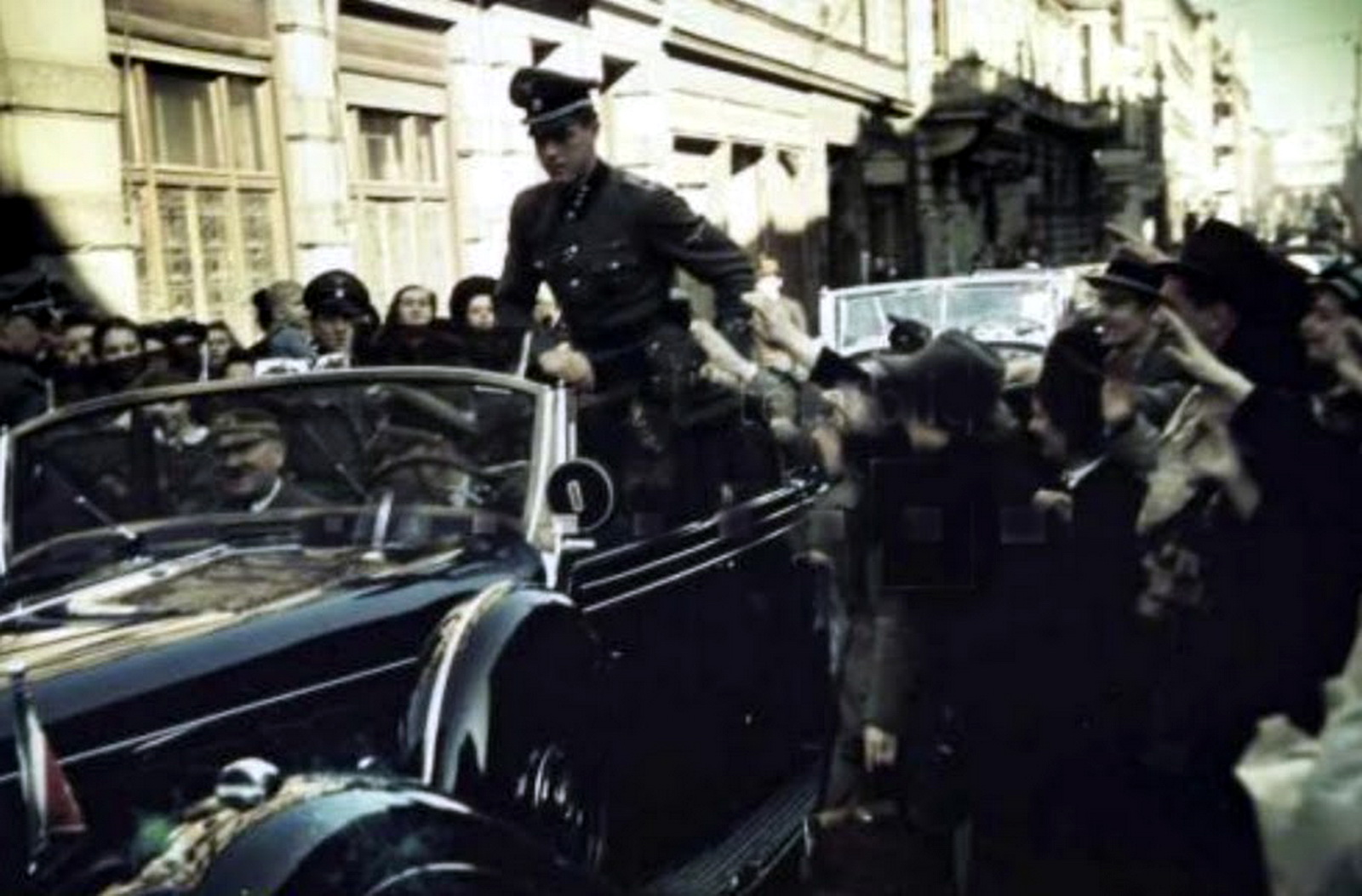 World War II in Color: Adolf Hitler on a Ride Through Münich