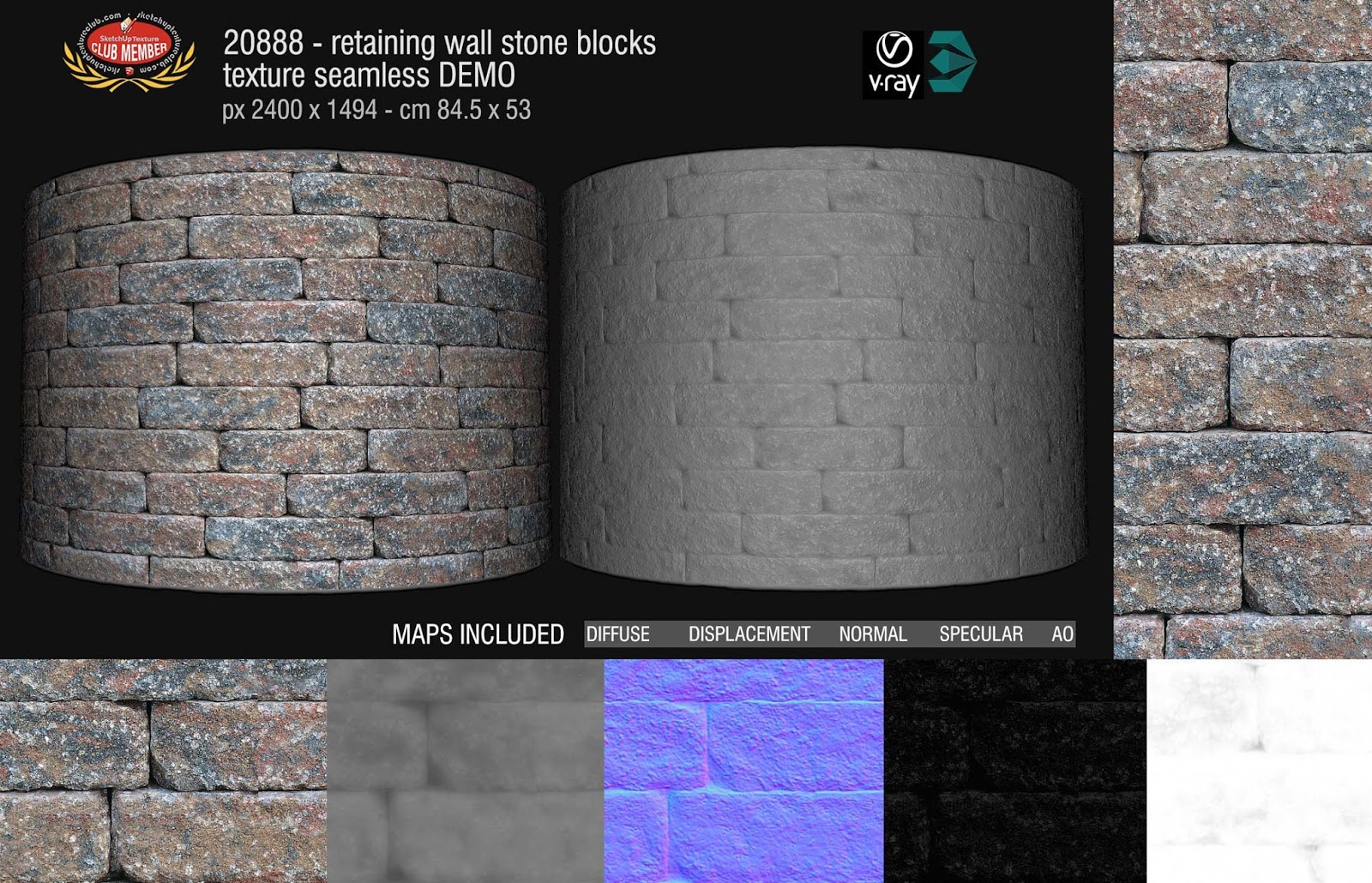 New excellent Retaining Walls stone seamless textures and maps