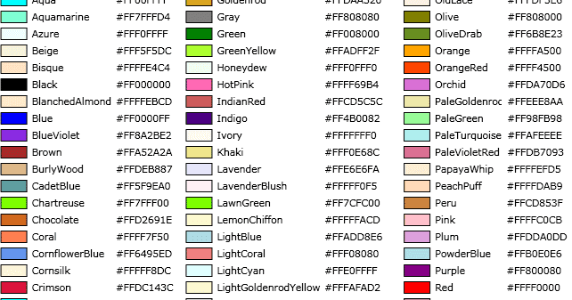 Kim70's Woozworld Blog!: Color Codes C: