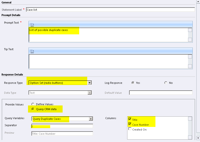 Crm Musings Crm 2011 Dialogs With Dynamic Fetchxml Duplicate Case Detection