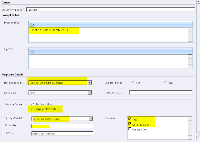 cRm Musings: CRM 2011 Dialogs with Dynamic FetchXML - Duplicate Case Detection