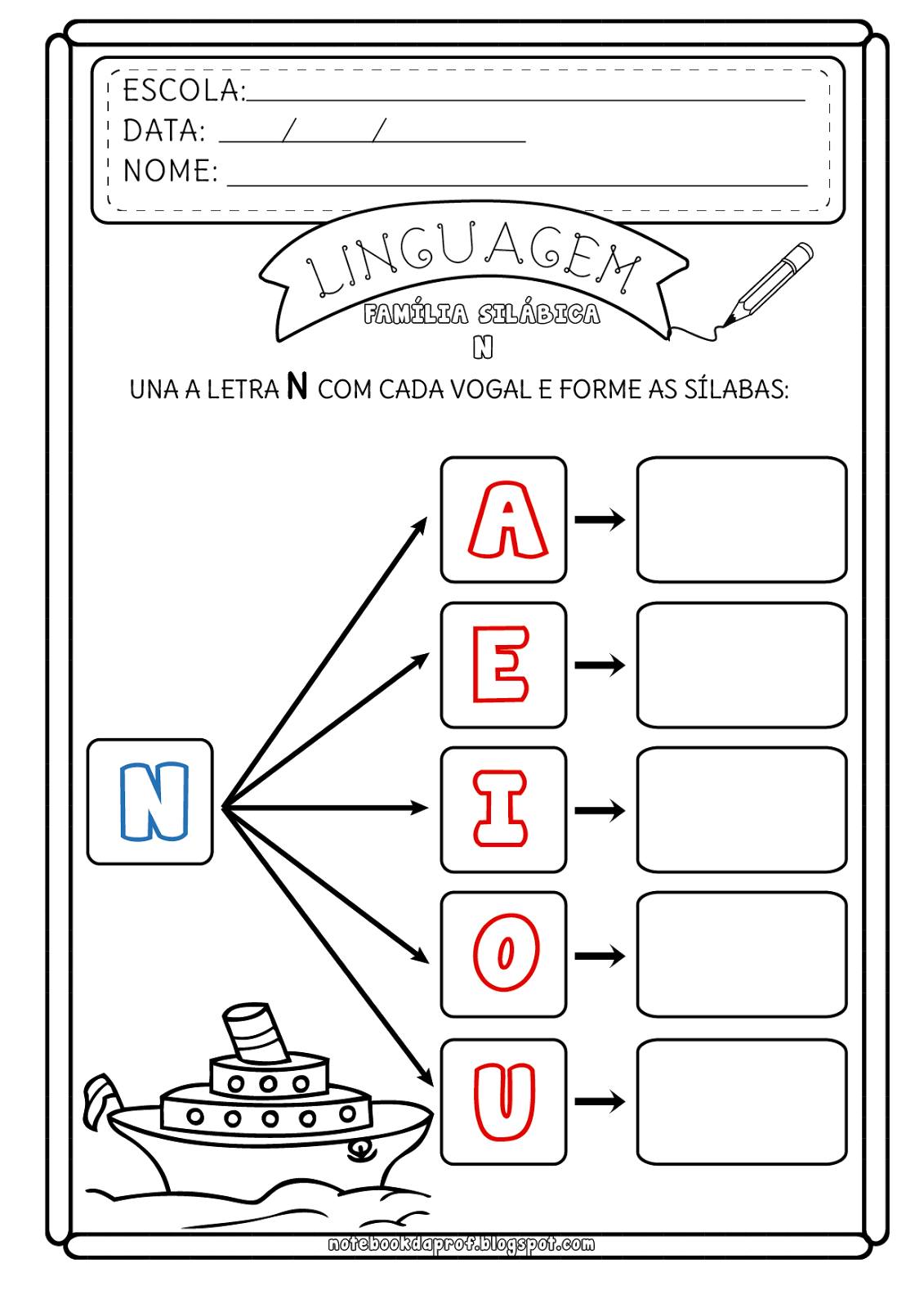 Família Silábica - na-ne ni no nu