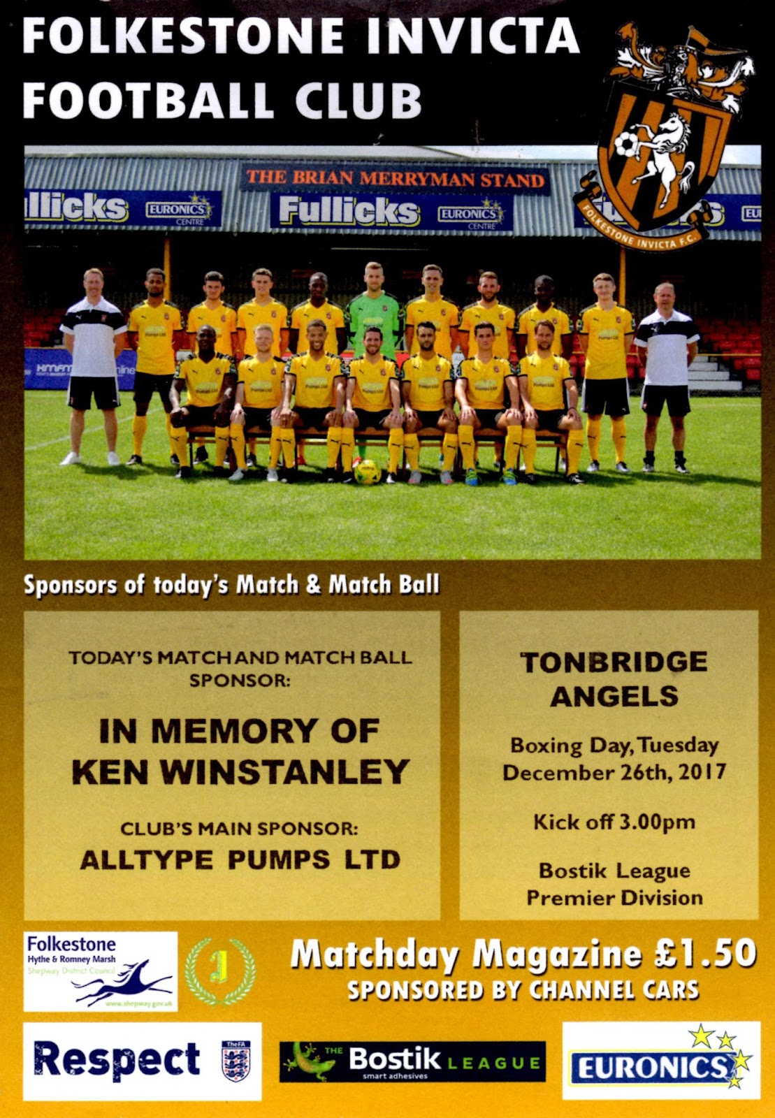 That'll be the Day: Folkestone Invicta 3 Tonbridge Angels 1
