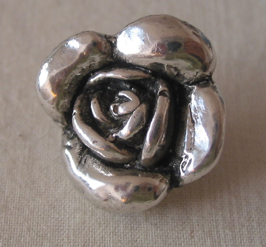 bumble button: Vintage Silvery Rose Button and Free Images to Enjoy and Use