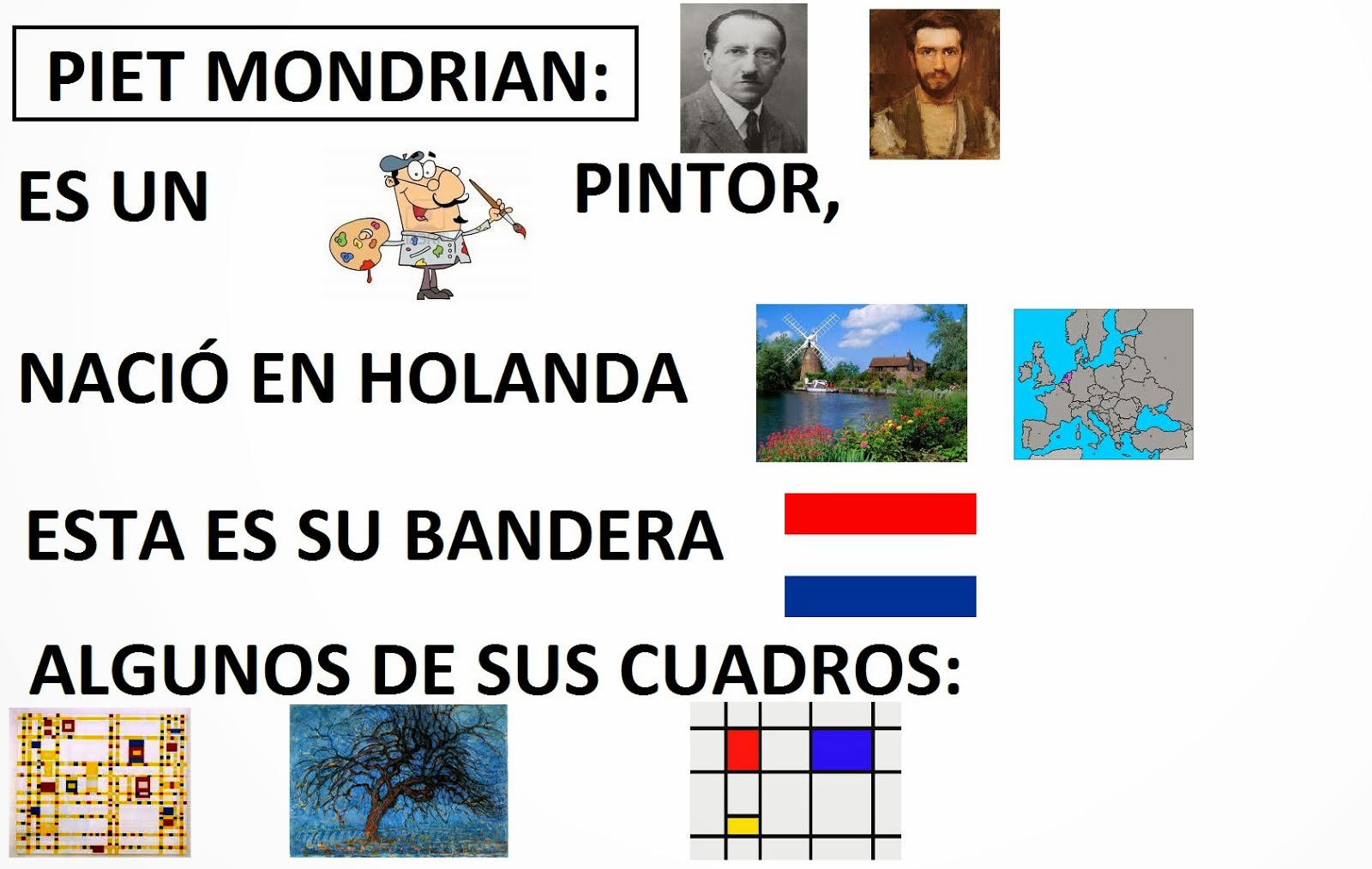 "Ángela y sus peques": Piet Mondrian