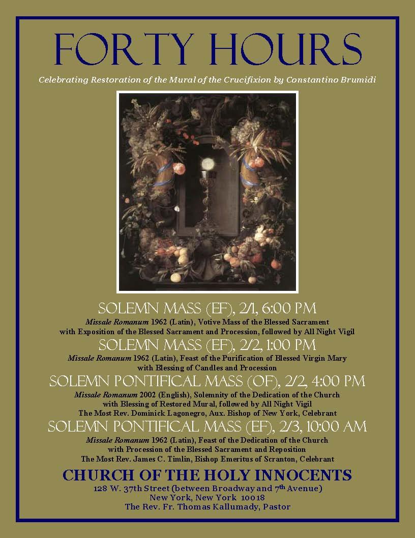 Traditional † Catholicism: TRADITIONAL FORTY HOURS DEVOTION - NEW YORK CITY