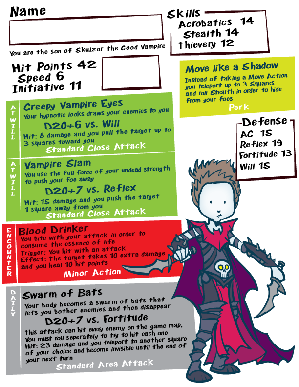 Alien Shores: DND character sheets for kids