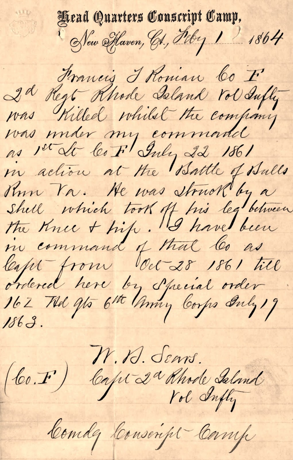 JOHN BANKS' CIVIL WAR BLOG: Found in a bin: Pre-Bull Run 2nd Rhode ...