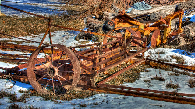 More rusty farm equipment