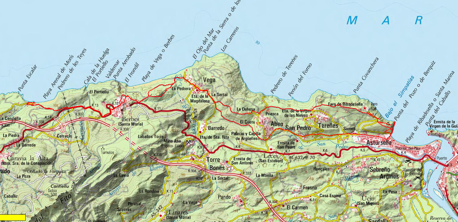 A lo bouzo: Senda Costera: Arenal de Moris-Ribadesella