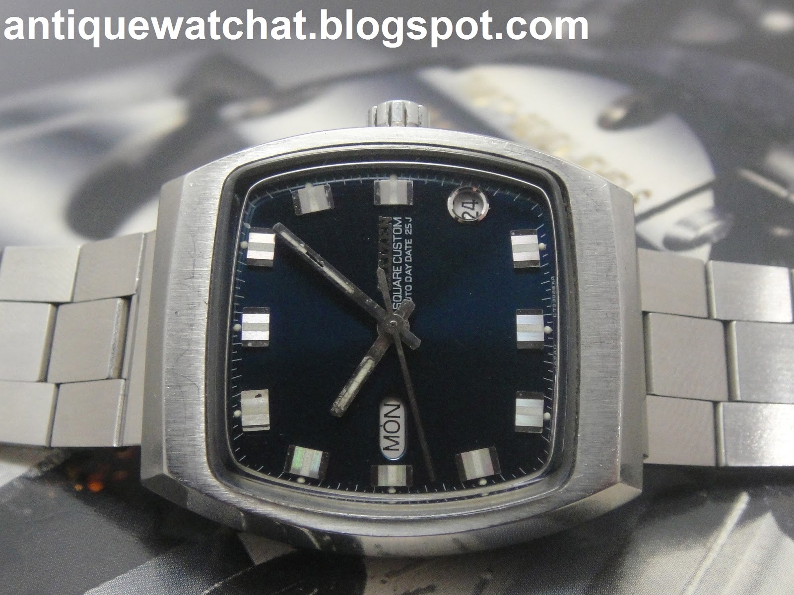 Antique Watch Bar: CITIZEN SQUARE CUSTOM AUTO DAY DATE 25 JEWELS CTZ95 ...