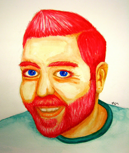 Lance Cardinal Creations: Self Portrait - Watercolor Illustration