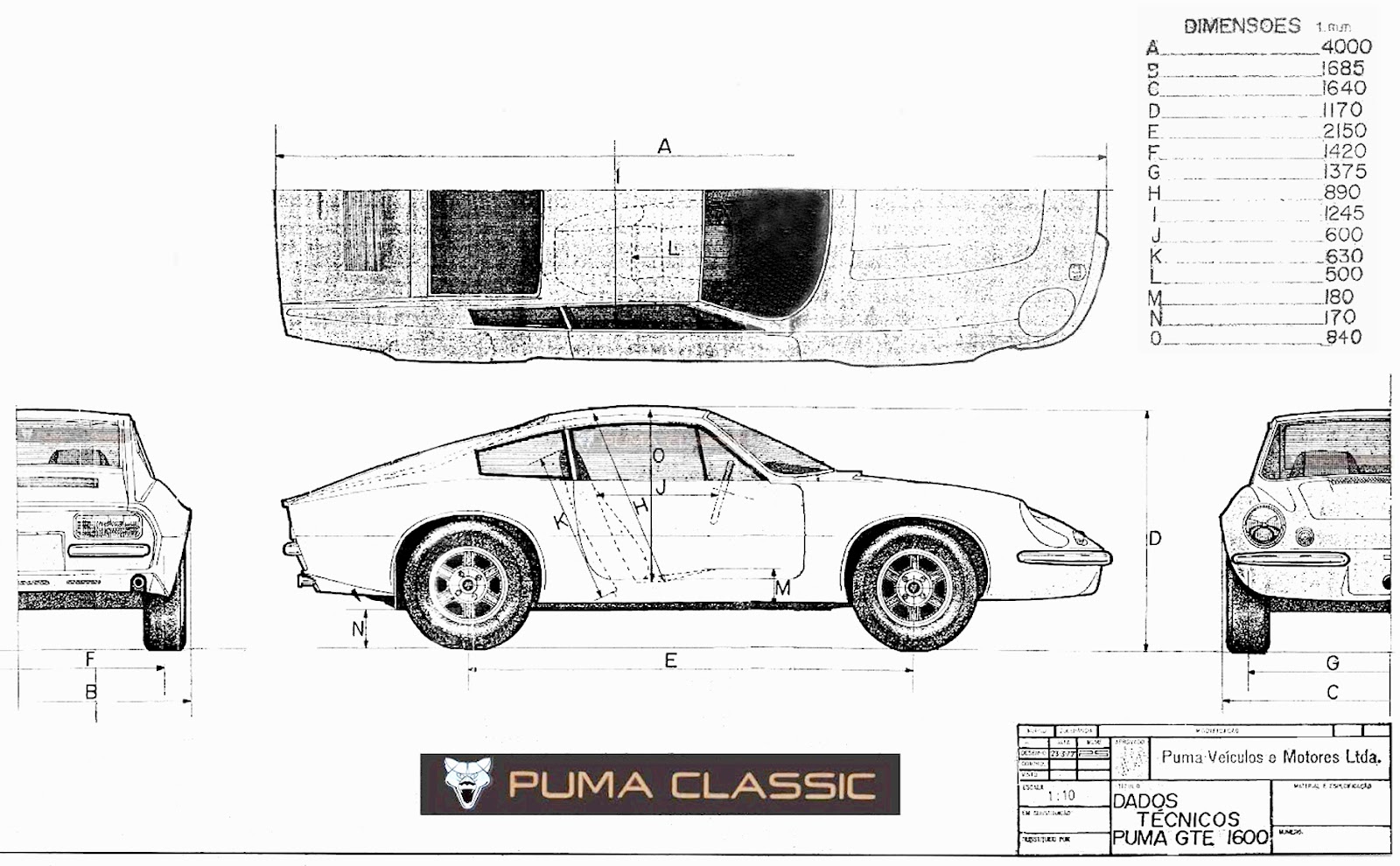 JC 1300 LUNAR: Parachoque Puma GTE e GTB