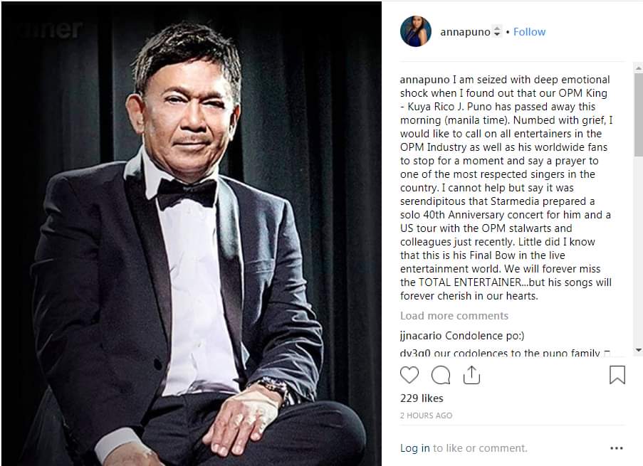 BREAKING NEWS| OPM Singer, Rico J. Puno pumanaw na - GET IN