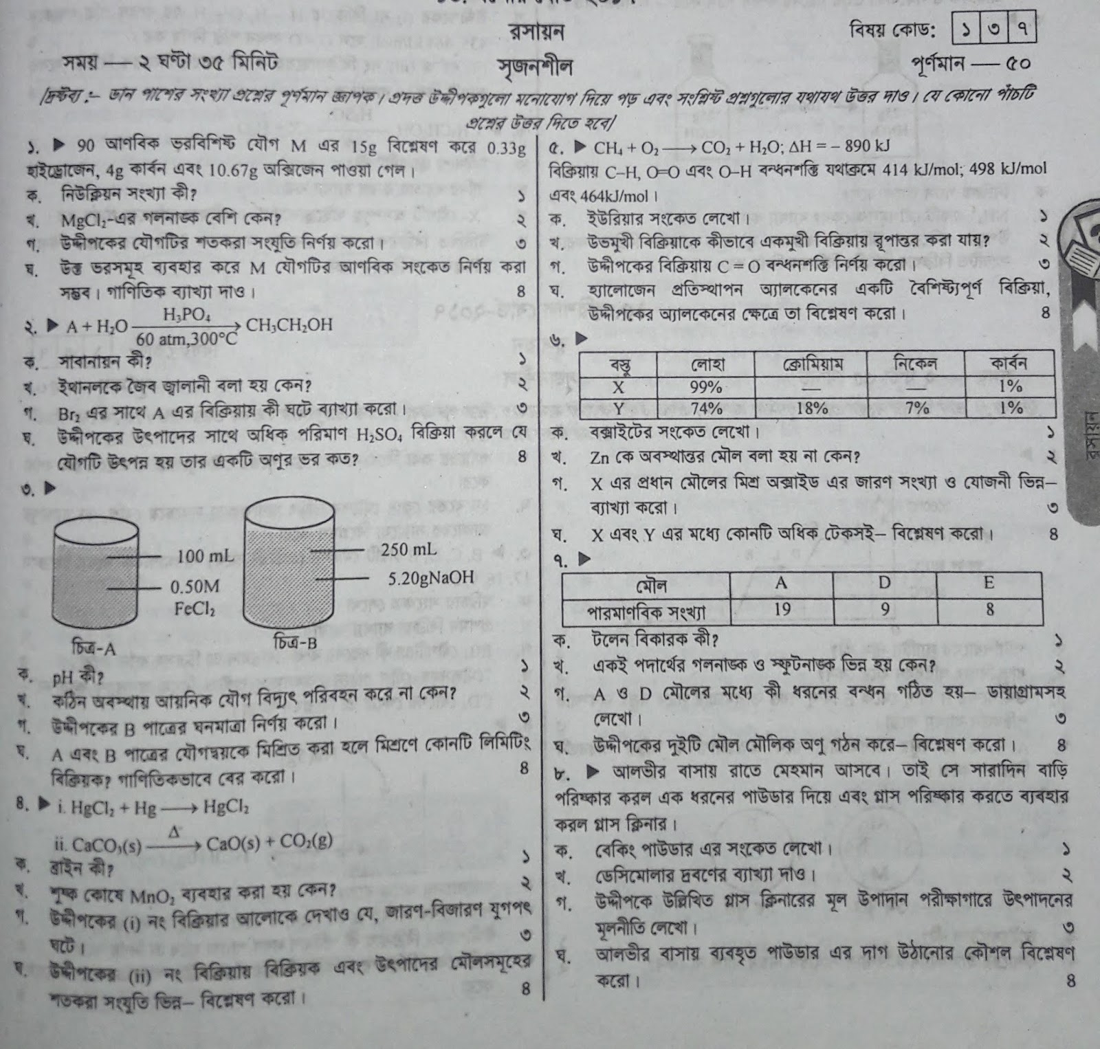 SSC Chemistry Model Question - 03