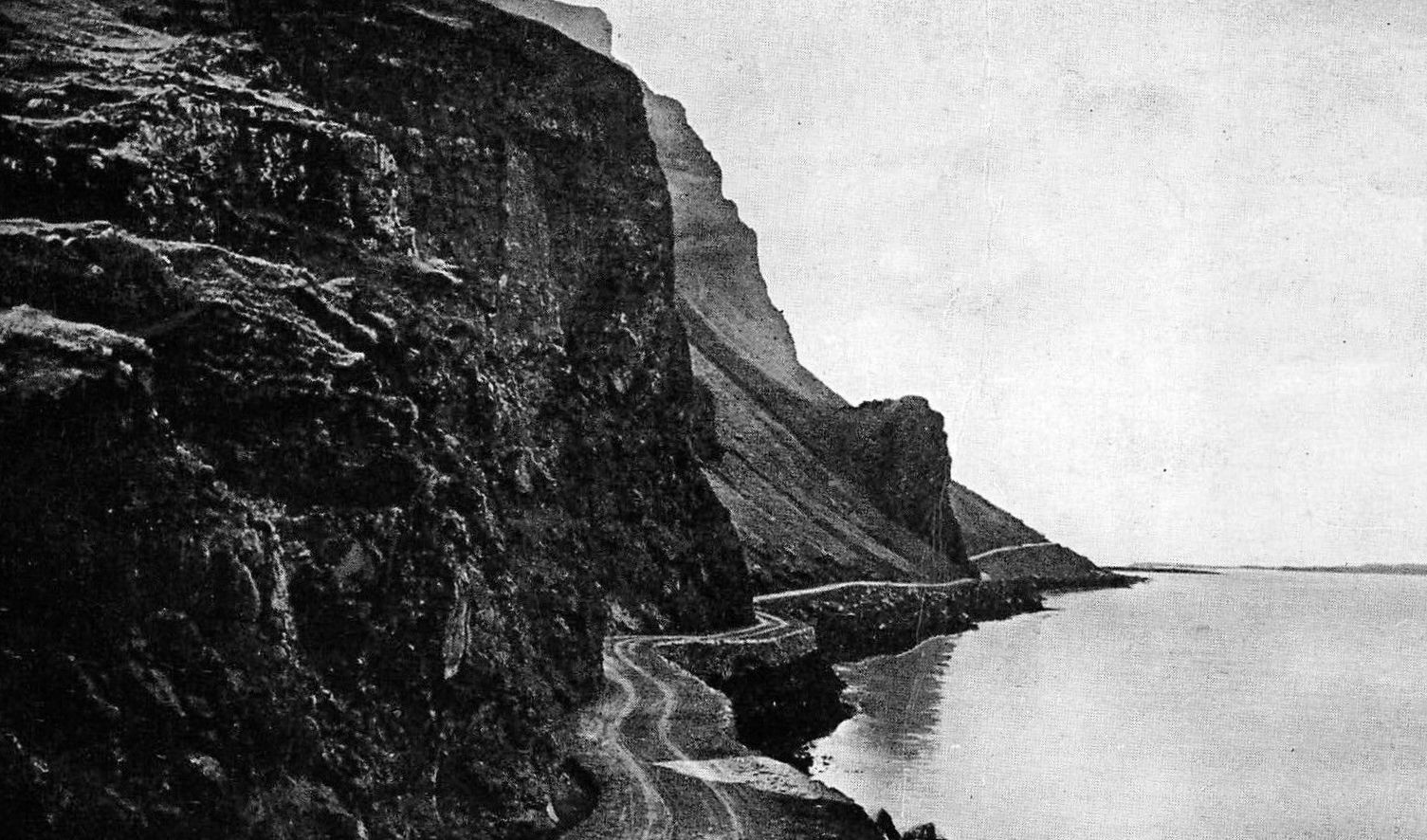 Tour Scotland: Old Photograph Gribun Cliffs Isle Of Mull Scotland