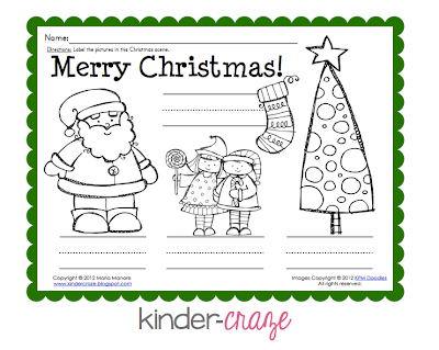 Classroom Freebies Too: Christmas Labeling Fun