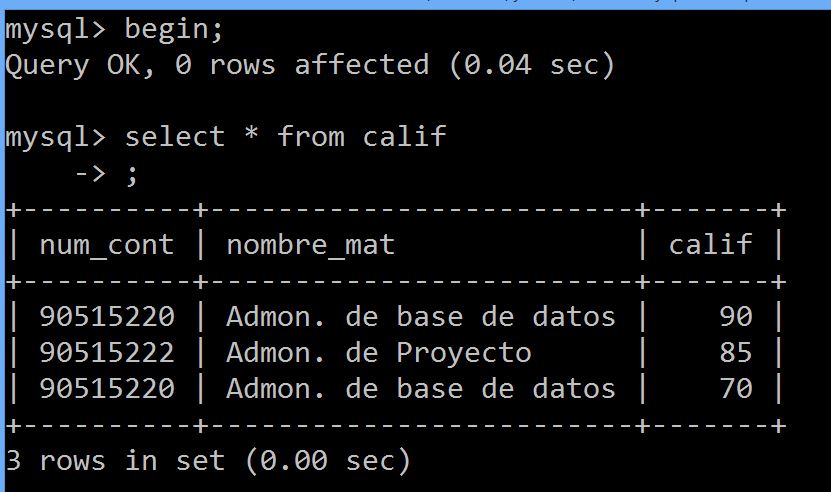 Yoly's Blog: (pasos en mysql) rollback,commit,begin......