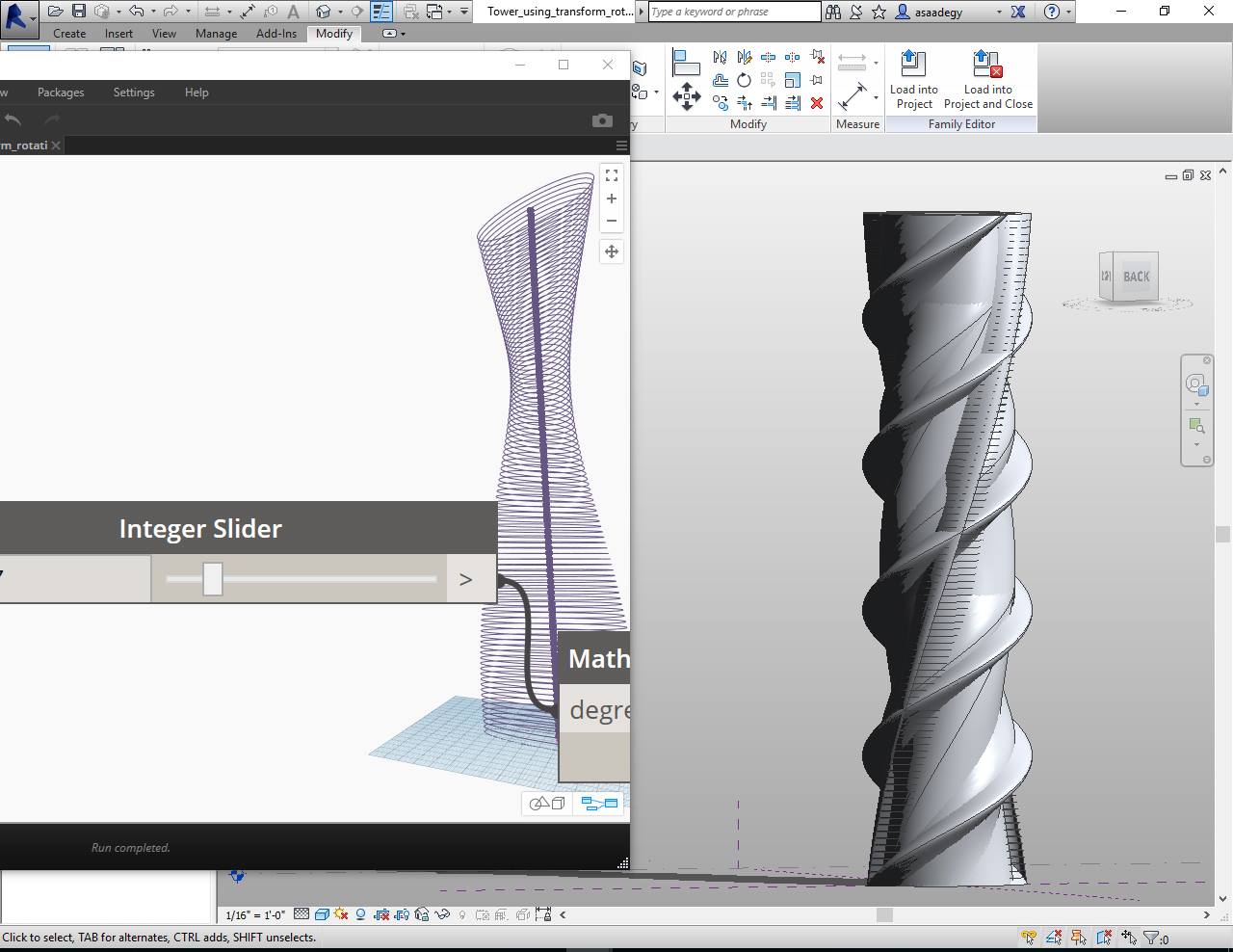 Ahmed HALIM: REVIT+Dynamo Parametric Tower Experiment