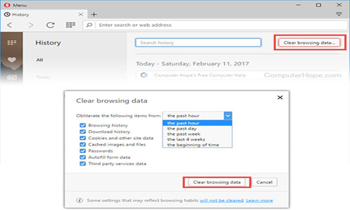 How to Clear the Browsing History
