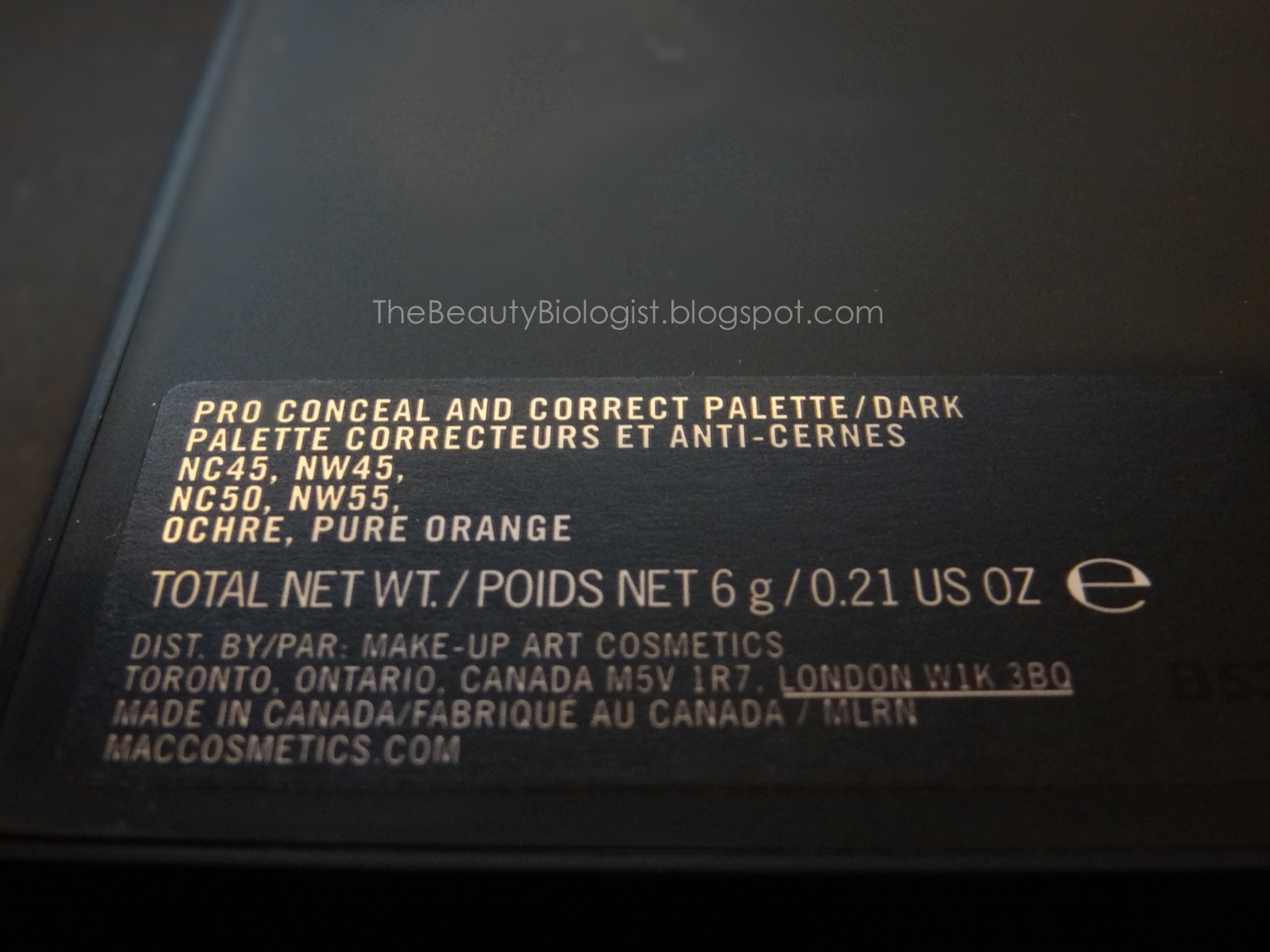 The Beauty Biologist: MAC Pro Conceal and Correct Palette