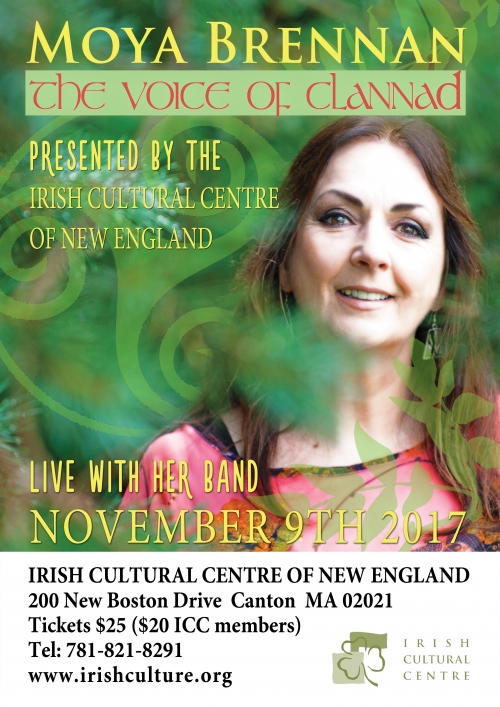 Clannad Singer Moya Brennan Performs at Irish Cultural Centre on November 9