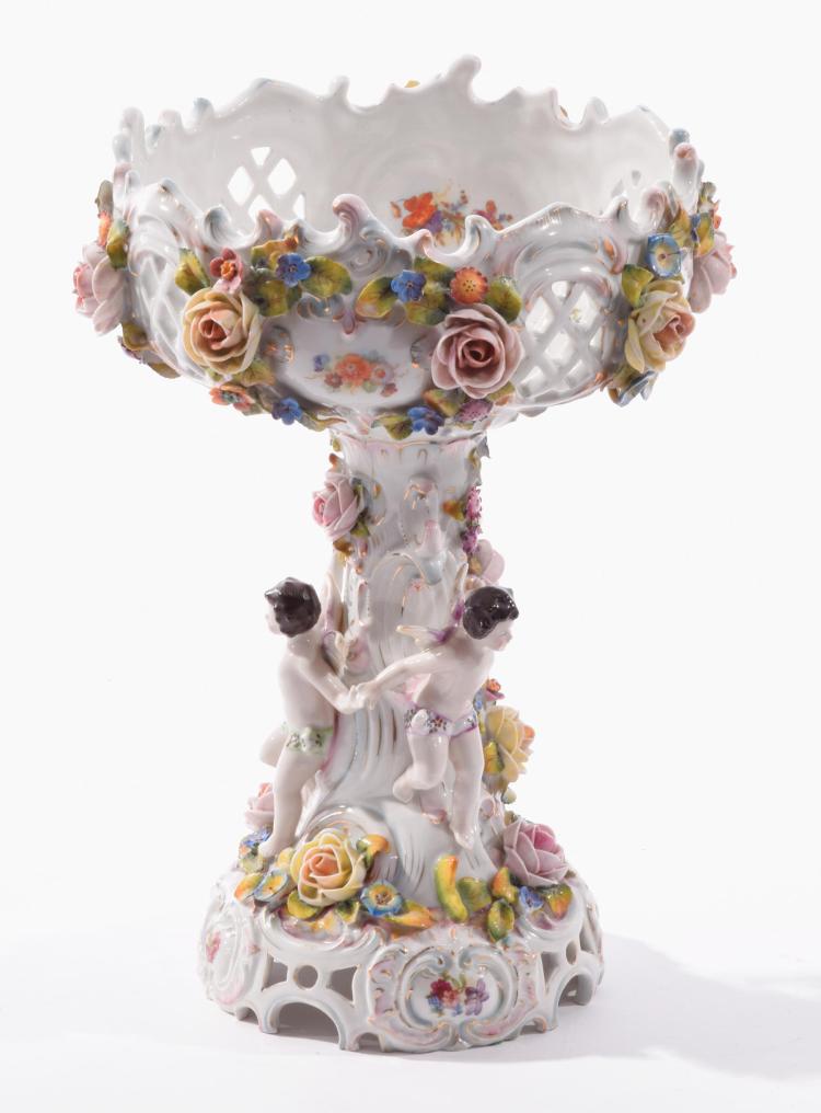 GERMAN PORCELAIN TWO PART COMPOTE