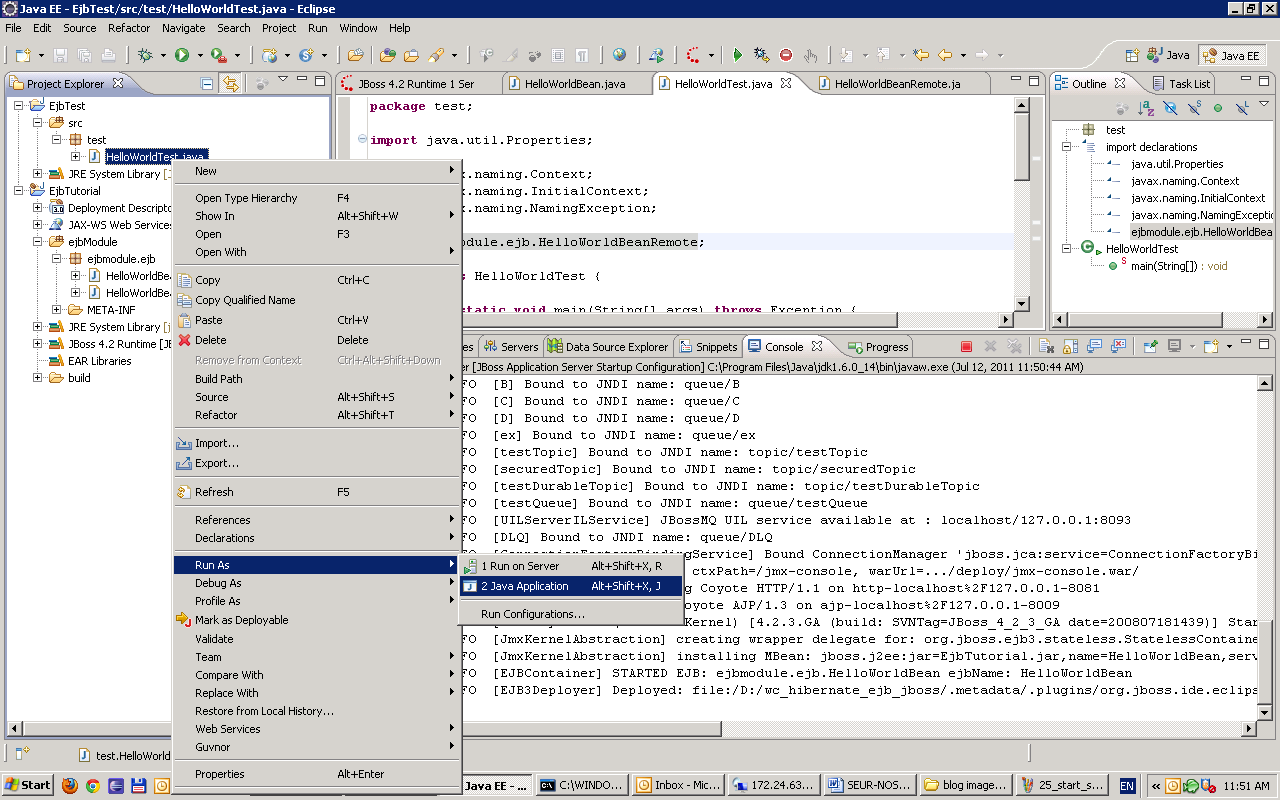 Java Frameworks & APIs: EJB - Configuración Eclipse + JBoss + EJB3