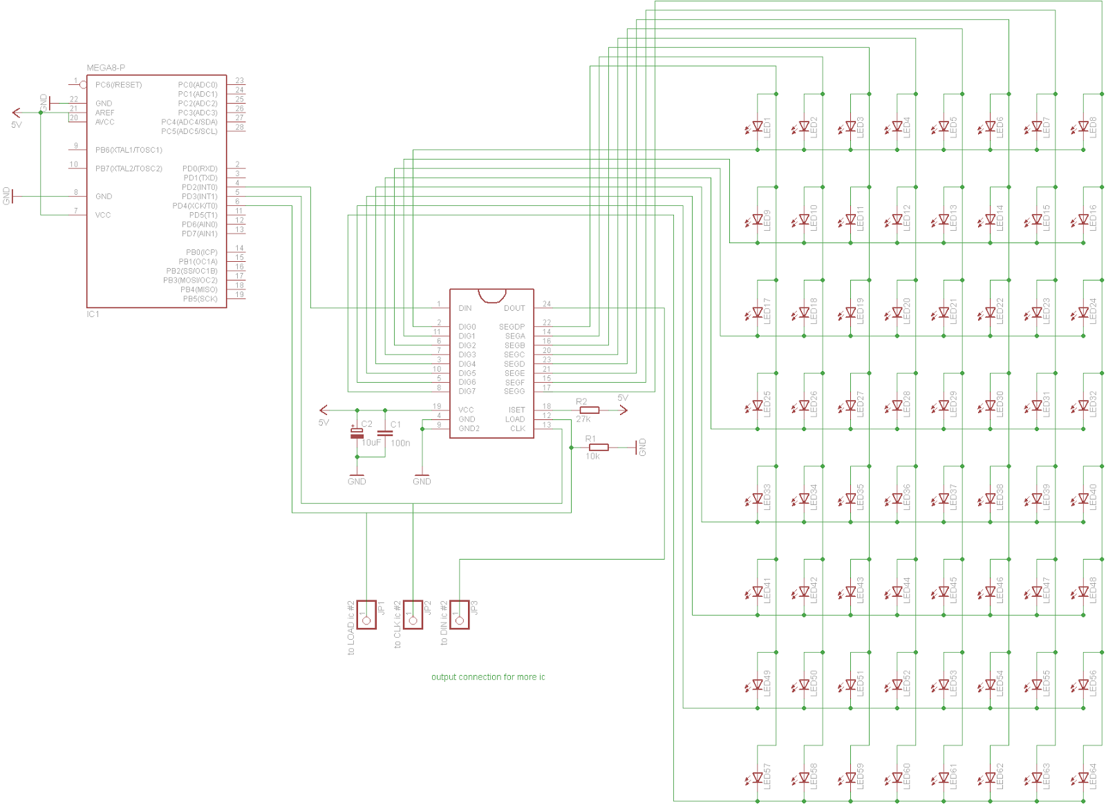 Davide Gironi Blog Avr Atmega Max7219 7 Segment Led Matrix Display