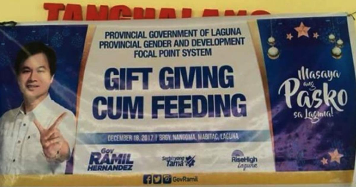 Netizens Make Fun Of Laguna's Awkward Feeding Program Tarpaulin - PH ...