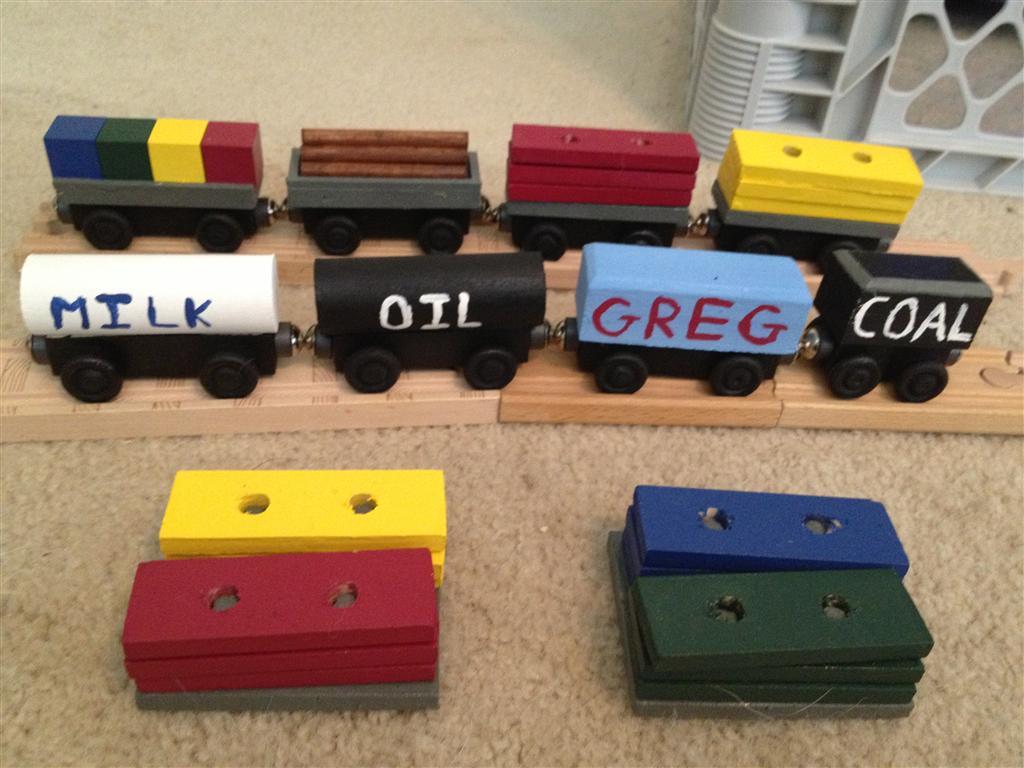 Life is a Game We Play: Homemade wooden train cars