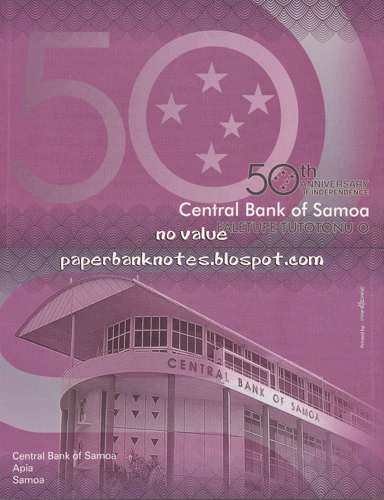 hybrid: Samoa - 50 Tala 2012 Independence Commemorative