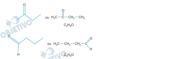 UNESP - 2018/2 - 1ª fase - A fórmula representa a estrutura da butanona ...