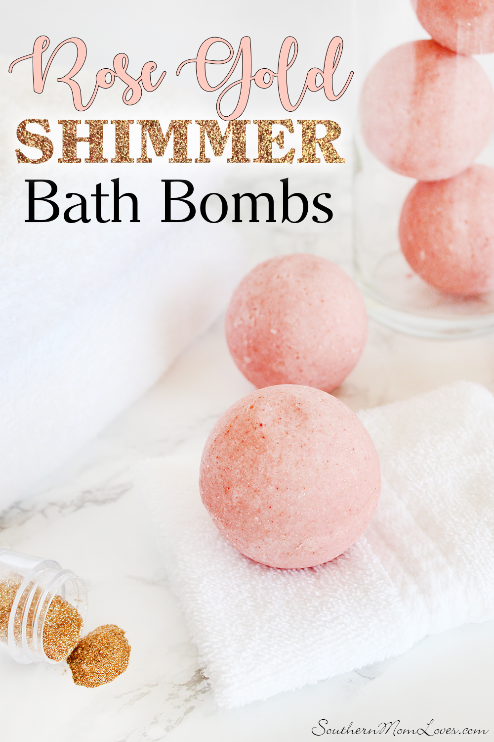 Southern Mom Loves: Make LUSH-ious DIY Rose Gold Shimmer Bath Bombs!!!