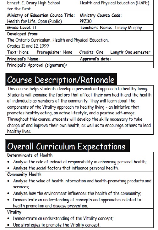 PPZ30 Health for Life: Course Profile