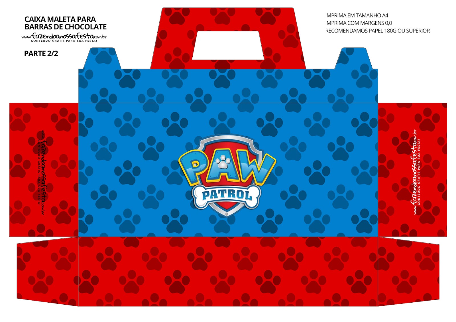 Paw Patrol Free Printable Suitcase Box. - Oh My Fiesta! in english