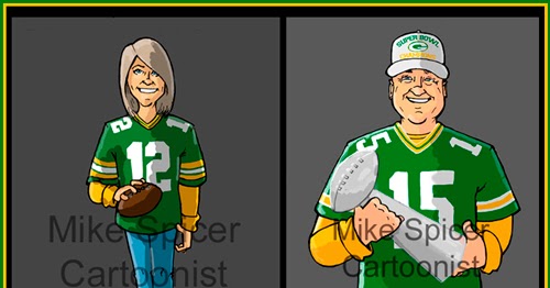 Mike Spicer Cartoonist / Caricaturist.: Green Bay Packers Fans Caricatures!