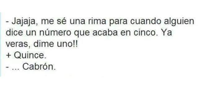 El Cosmos de Yoma: Chiste: la rima del 5